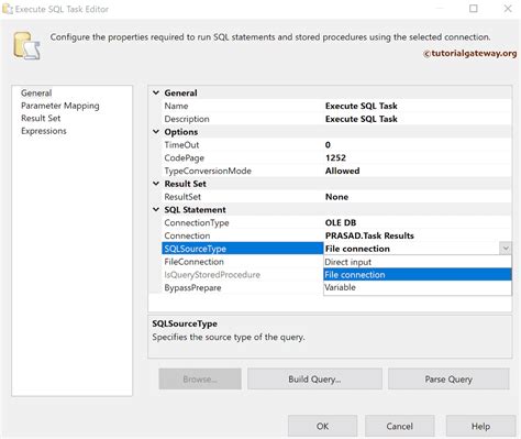 Ssis Execute Sql Task Using File Connection