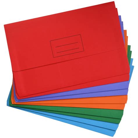 J Burrows Foolscap Document Wallet Assorted 10 Pack Officeworks