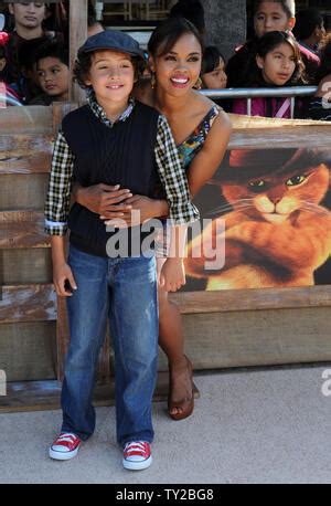 Sharon Leal And Son The Los Angeles Premiere Of Puss In Boots Held At