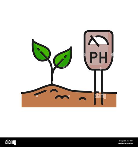 Soil Ph Level Measure Agriculture Color Line Icon Harvest Cultivation