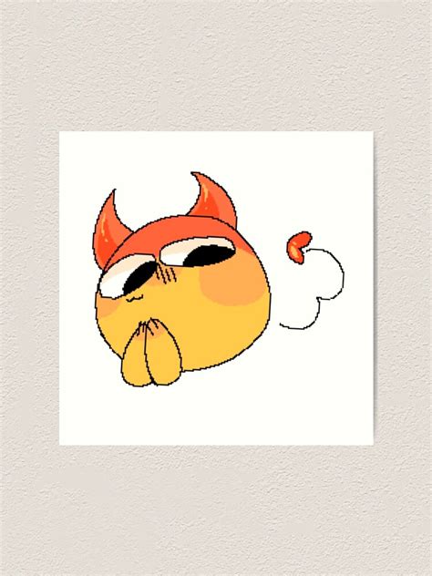Cute Devil Cursed Emoji Tiktok Meme Face Art Print For Sale By
