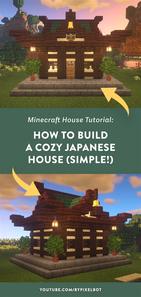 Minecraft How To Build A Cozy Japanese House Small Survival House Tutorial Minecraft Japanese