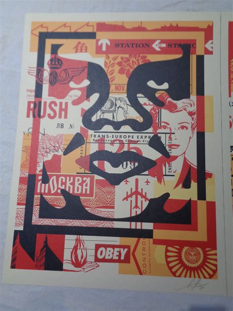 Obey Giant Aka Shepard Fairey 3 Screenprint Triptych 3 Faces Signed