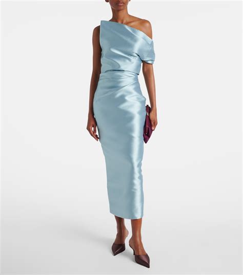 Ellison Satin Cocktail Dress In Blue Solace London Mytheresa