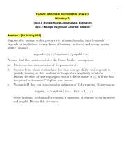 Understanding Multiple Regression Analysis: Estimation, | Course Hero