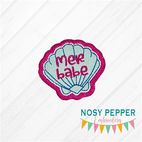 Mer Babe Patch Machine Embroidery Design 2 Sizes Included Digital Do