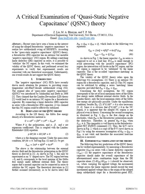 Acriticalexaminationofquasi Staticnegativecapacitanceqsnctheory