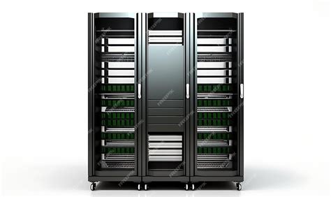Premium Photo 3d Render Of Secure Server Racks In A Dark Blue Computer Network Security Server
