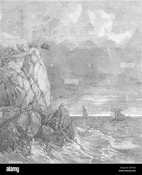 Cornwall Lizard Serpentine Quarry Cadgwith Cornwall 1854 Illustrated