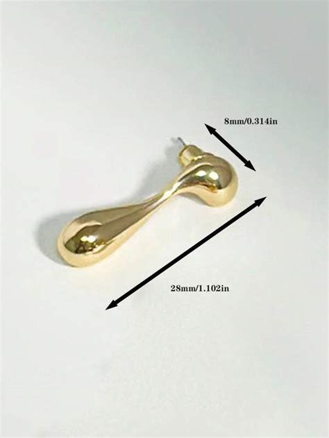 1pair French Vintage Asymmetric Oil Drop Earrings For Women Simple