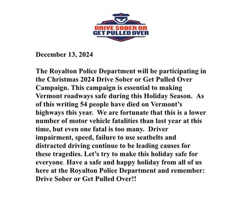 Royalton Police Department South Royalton Vt