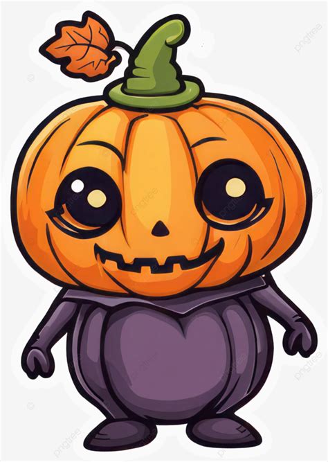 Creepy Pumpkin Halloween Sticker Design Pumpkin Halloween Sticker
