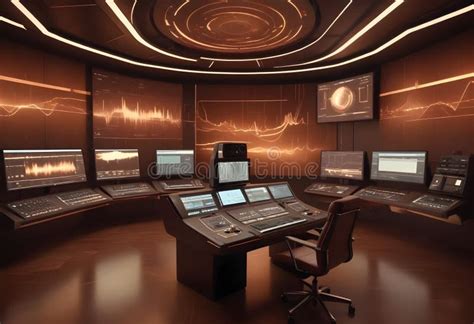 a high tech control room with multiple monitors displaying data and