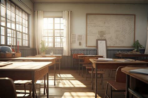 Empty Classroom Back To School Concept In High School Stock Image