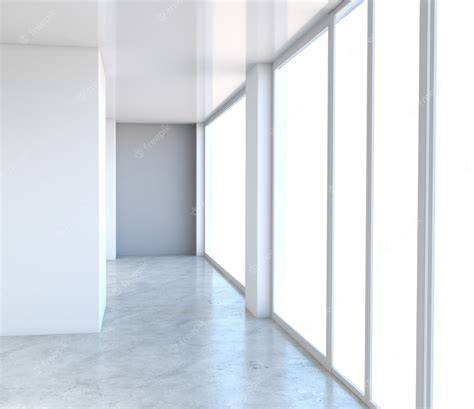 Визуализация интерьера пустого павильона 3d иллюстрация Премиум Фото