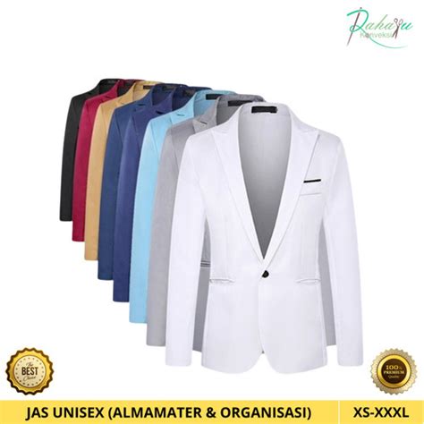 Jual JAS BLAZER PRIA SLIM FIT JAS FORMAL SEMI FORMAL ALMAMATER PUTIH S