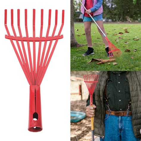 Heavy Duty Garden Rake Grass Rake Durable Carbon Steel Nine Tooth Rake