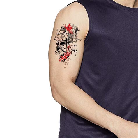 Temporary Tattoowala Compass Trash Polka Men And Women Waterproof