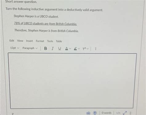 Short Answer Question Turn The Following Inductive