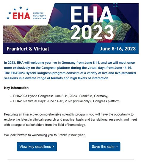 EHA 2023 od 8 do 16 lipnja Hrvatsko Društvo za Hematologiju