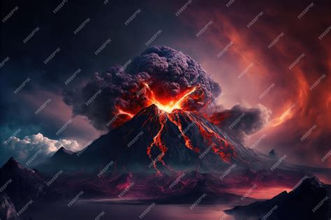 Premium Photo Beautiful High Resolution Image Volcanic Eruption With
