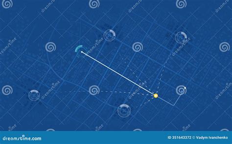 Gps Map Pointer On City Road Network Route Navigation Symbol Global Positioning System Concept