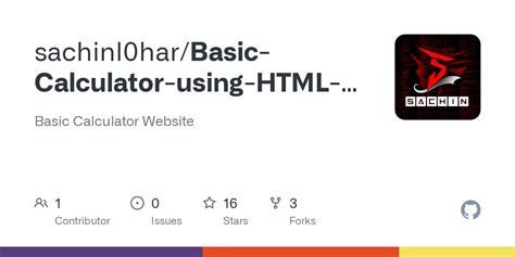 GitHub Sachinl Har Basic Calculator Using HTML CSS And JS Basic Calculator Website