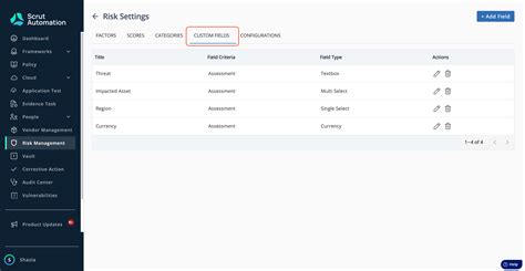 Scrut Product Updates Introducing Diverse Risk Custom Fields