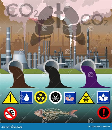 Environmental Pollution Vector Stock Vector Illustration Of