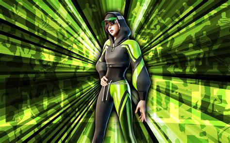 Descargar 4k Adeline Fortnite Rayos Verdes De Fondo Adeline Skin El