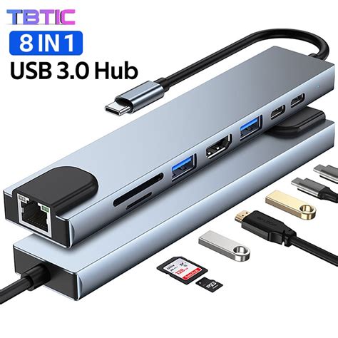 Hub USB 3 0 Para Laptop Adaptador 8 Em 1 PC Computador PD Carga 8