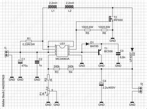 Circuit With Electronic Components Transistor Resistor Diode