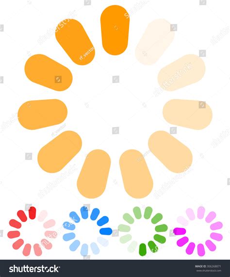 Circular Preloader Buffer Shapes Colorful Progress Stock Vector