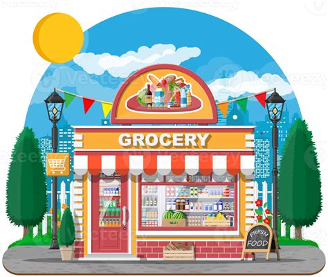 Grocery Store Front With Window And Door Png