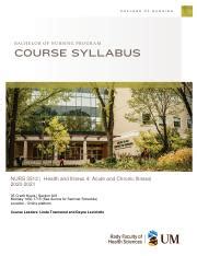 NURS 3512 Syllabus Winter 2021 Pdf NURS 3512 Health And Illness 4
