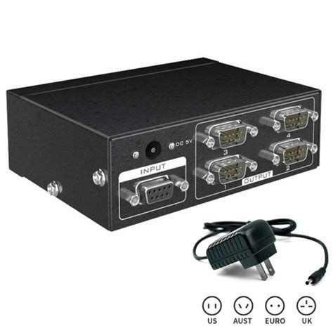 Jual Rs232 Splitter Bidirectional 4 Port Serial Splitter Db9 Sharing