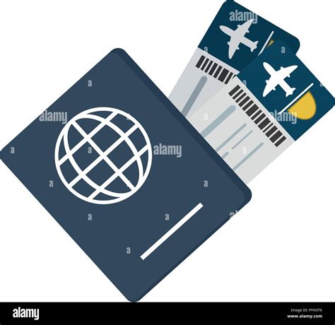 Travel Passport With Flight Tickets Symbols Vector Illustration Graphic
