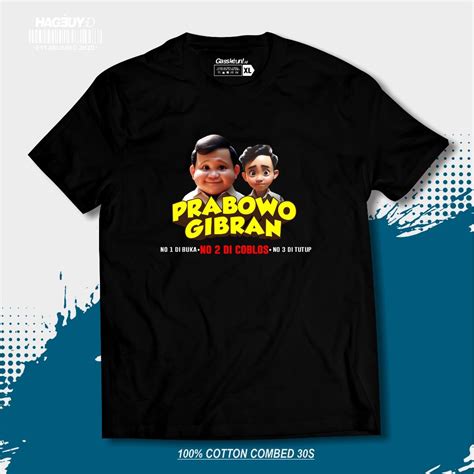Jual Baju Prabowo Gibran Presiden 2024 Kaos Distro Prabowo Gemoy Lengan