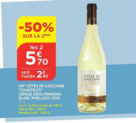 Offre Igp Côtes De Gascogne Promesse De Gascon Gros Manseng Aop chez Colruyt
