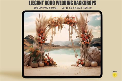Elegant Boho Wedding Backdrop Graphic By Lazy Sun · Creative Fabrica