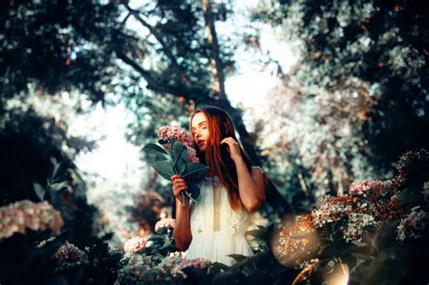 Wallpaper Women Outdoors Model Flowers Autumn Photograph