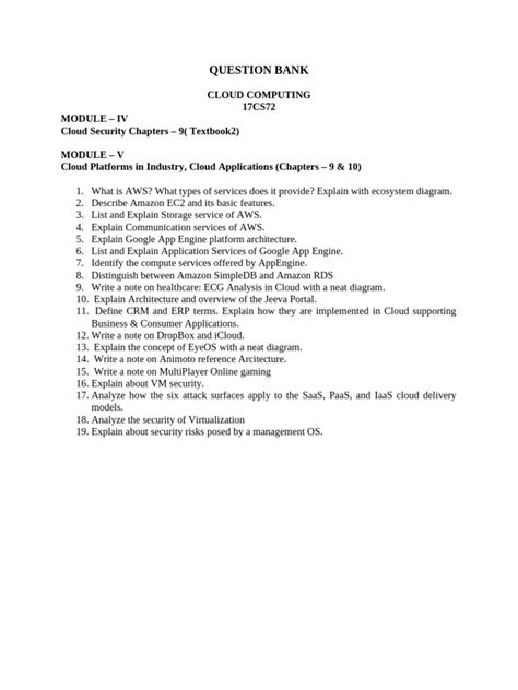 21cs72 Cloud Computing Question Bank Pdf