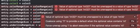 swift optional int32 values in core data require unwrapping of