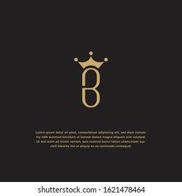 Letter B Crown Logo Design Template Stock Vector Royalty Free