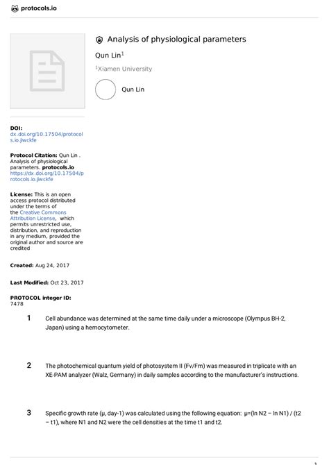 Pdf Analysis Of Physiological Parameters V1