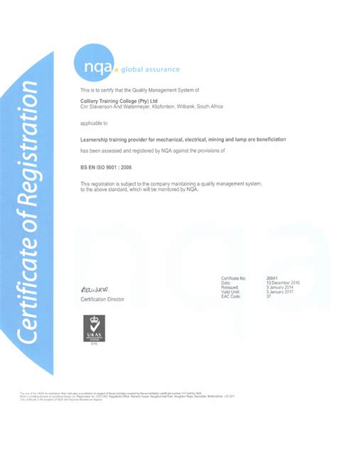 Nqa Certificate Pdf