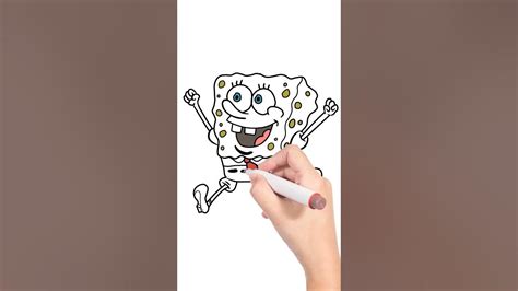 How To Draw Spongebob Squarepants Draw And Color Tutorial Youtube