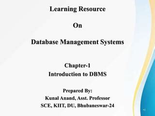 Chapter Introduction To Database Management Systems PPTX