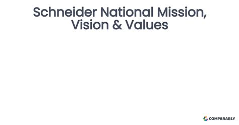 Schneider National Mission Vision And Values Comparably