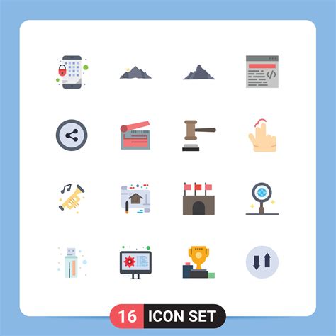 16 Universal Flat Colors Set For Web And Mobile Applications